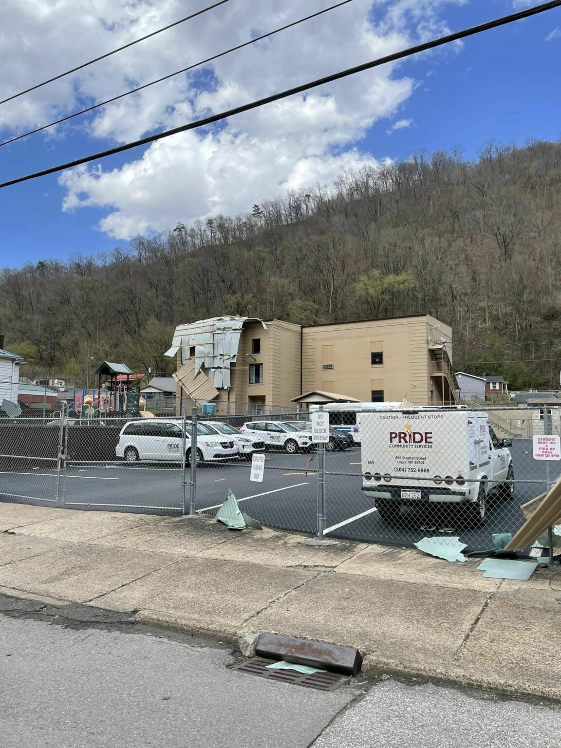 Weekend winds rip roof off Logan building - WV MetroNews